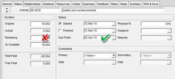 Use Expected Finish in Primavera P6 to Speed Updates